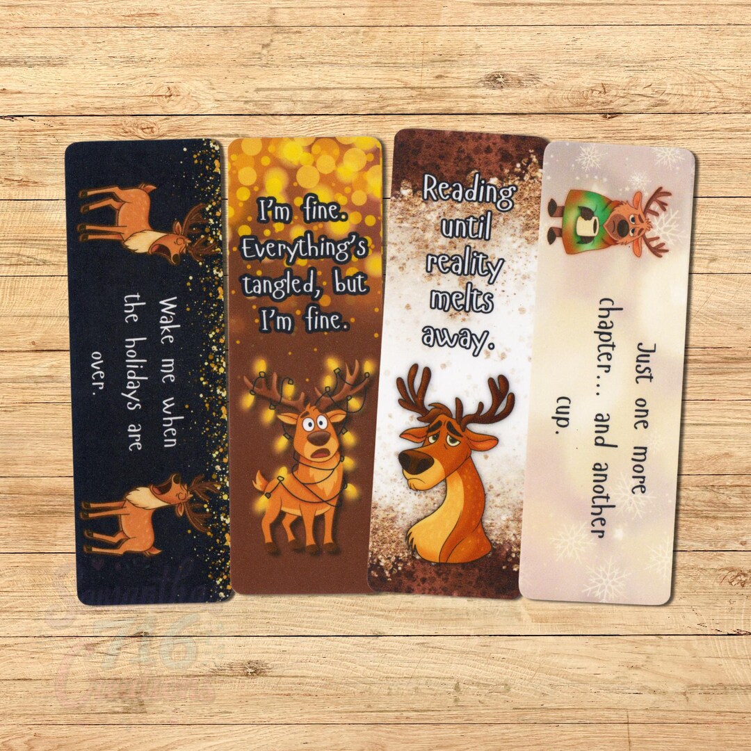 Sarcastic Reindeer Bookmark, Holiday Reading Humor, Laminated Christmas ...