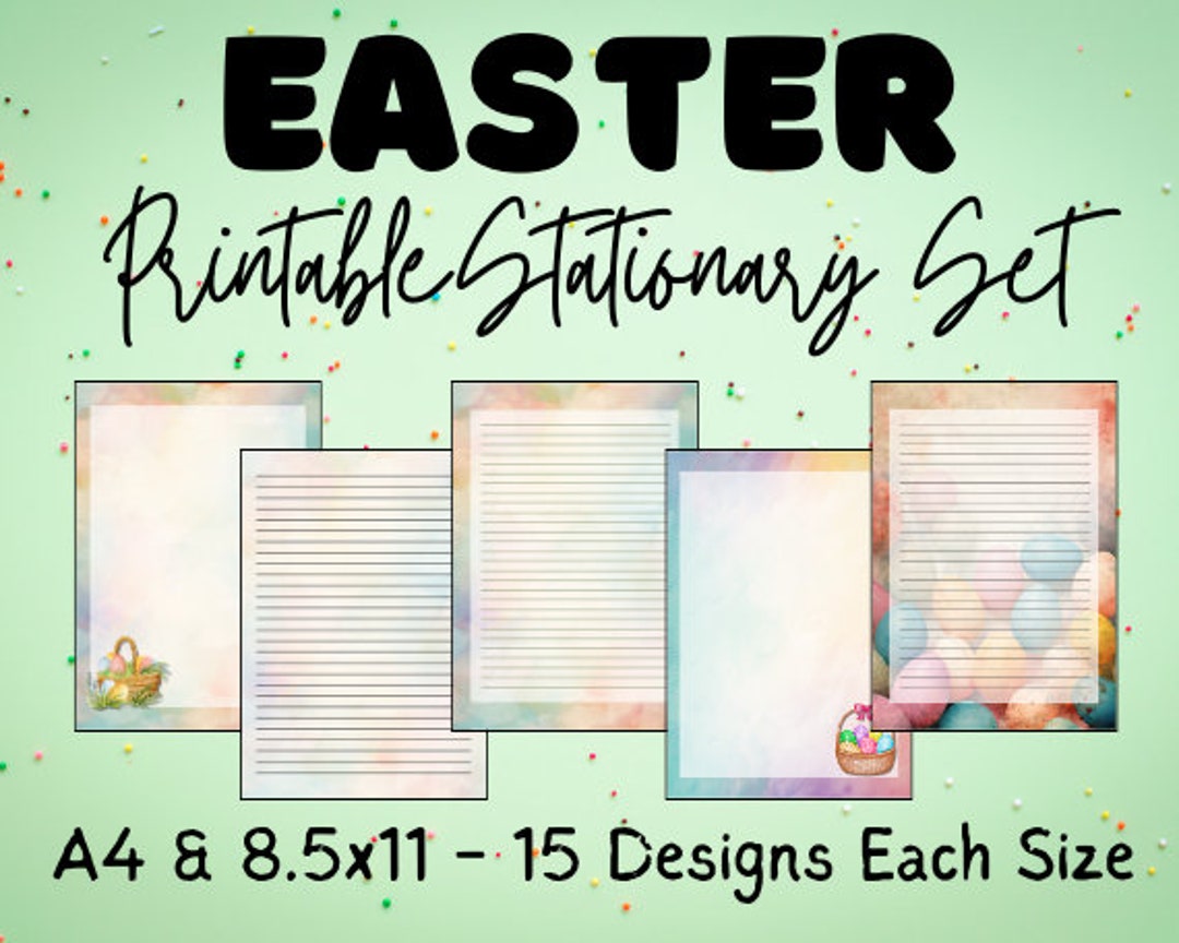 Easter Stationery: Printable Lined & Blank Paper (digital Download) - Etsy