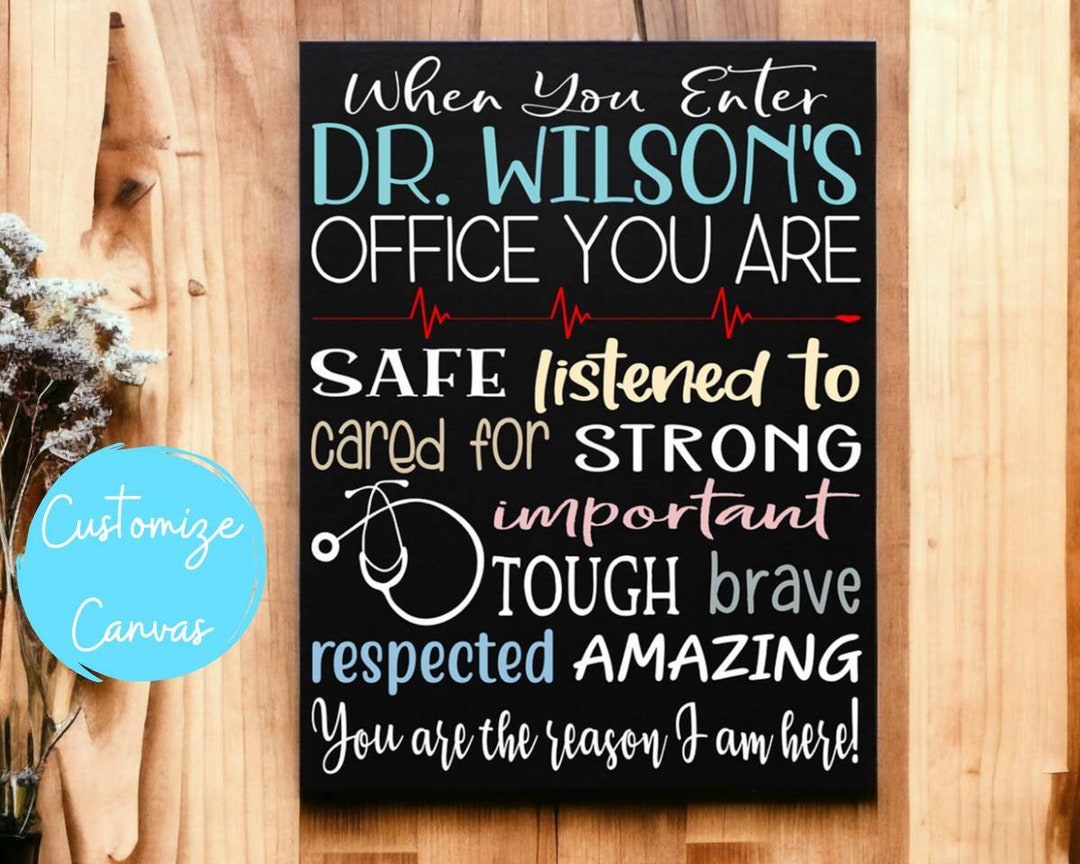 Personalized Doctor Office Canvas Sign, Medical Office Decor - Etsy