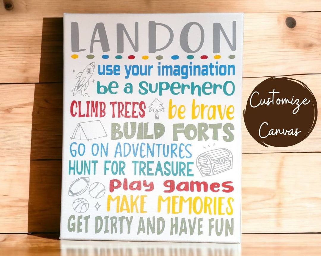 Boy Room Decor, Boys Name Sign, Motivational Sign, Personalized Gifts ...