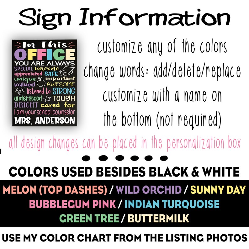 School Counselor Office Sign, Personalized Sign for Office, Gift for ...