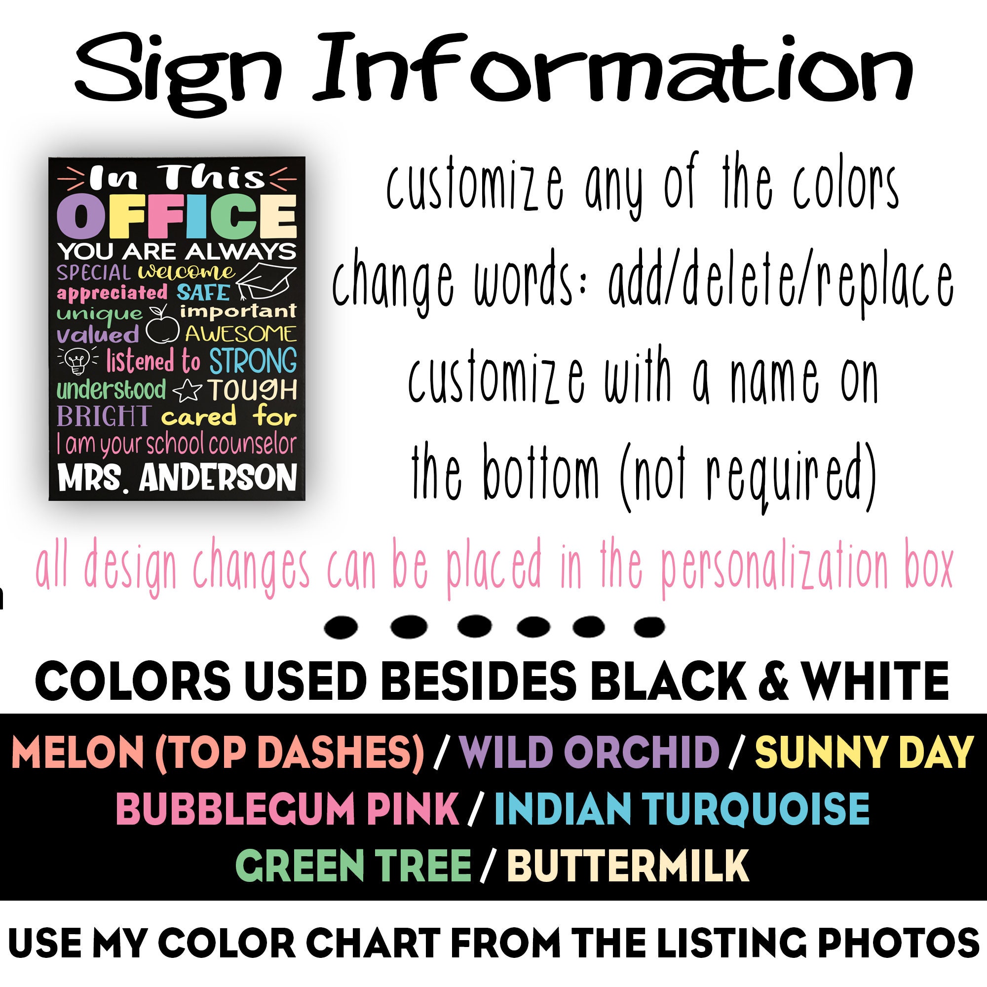 School Counselor Office Sign, Personalized Sign for Office, Gift for ...