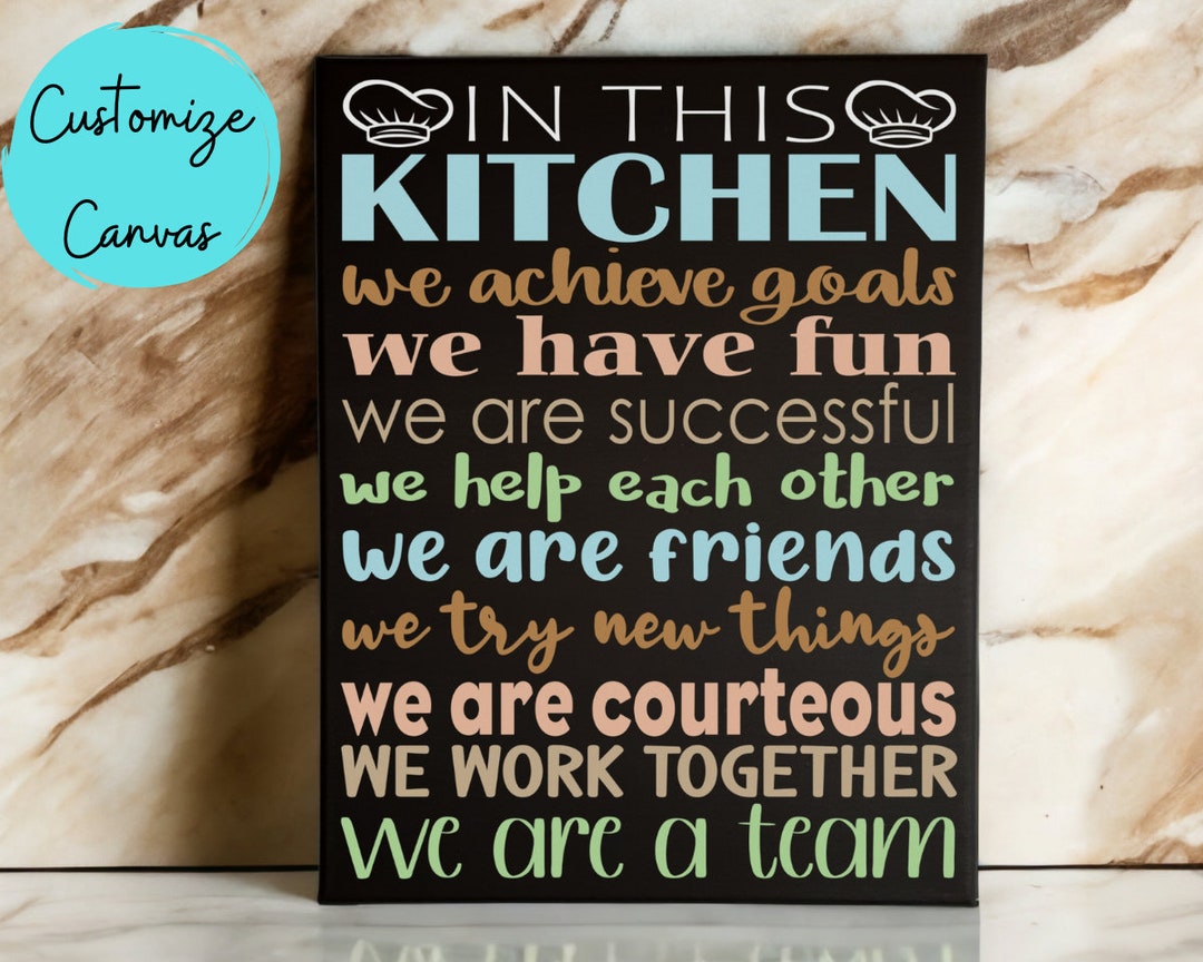 In This Kitchen Sign: Motivational Restaurant Decor, Employee Gift - Etsy
