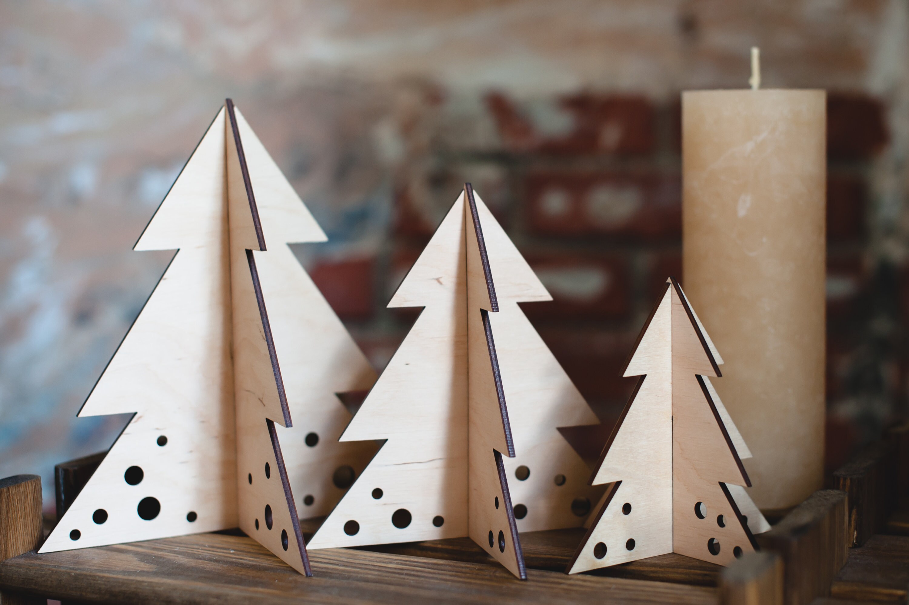 Wooden Christmas Tree Christmas Decoration Christmas Table - Etsy