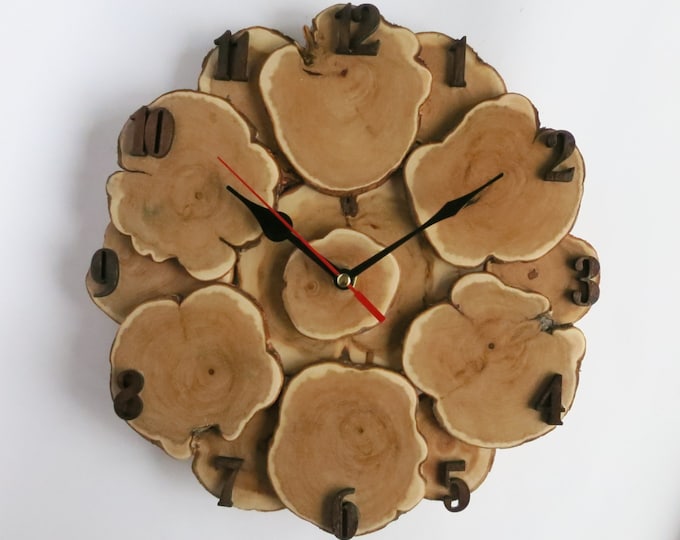 Large Wall Clock Tree Slice Tree Wall Wooden Clock Rustic - Etsy