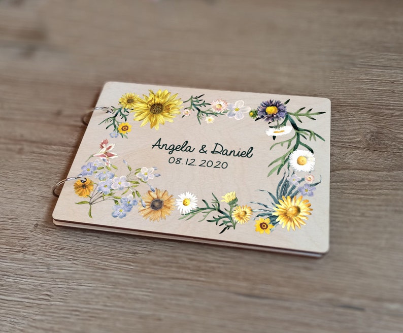 Sunflower Wedding Guest Book Personalized Wedding Guest Book | Etsy