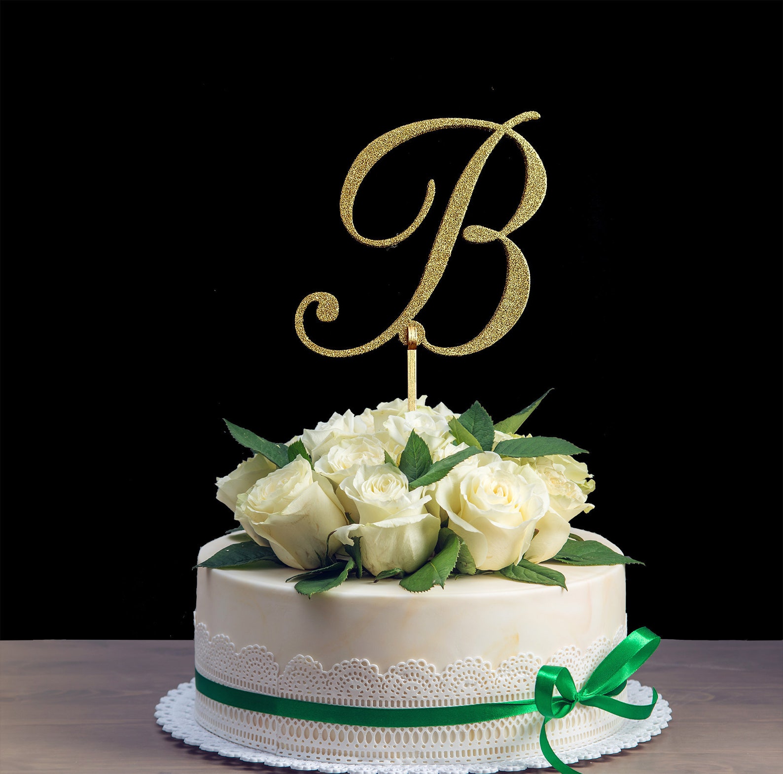 Monogram Wedding Cake Topper Letter B Gold Monogram Cake - Etsy
