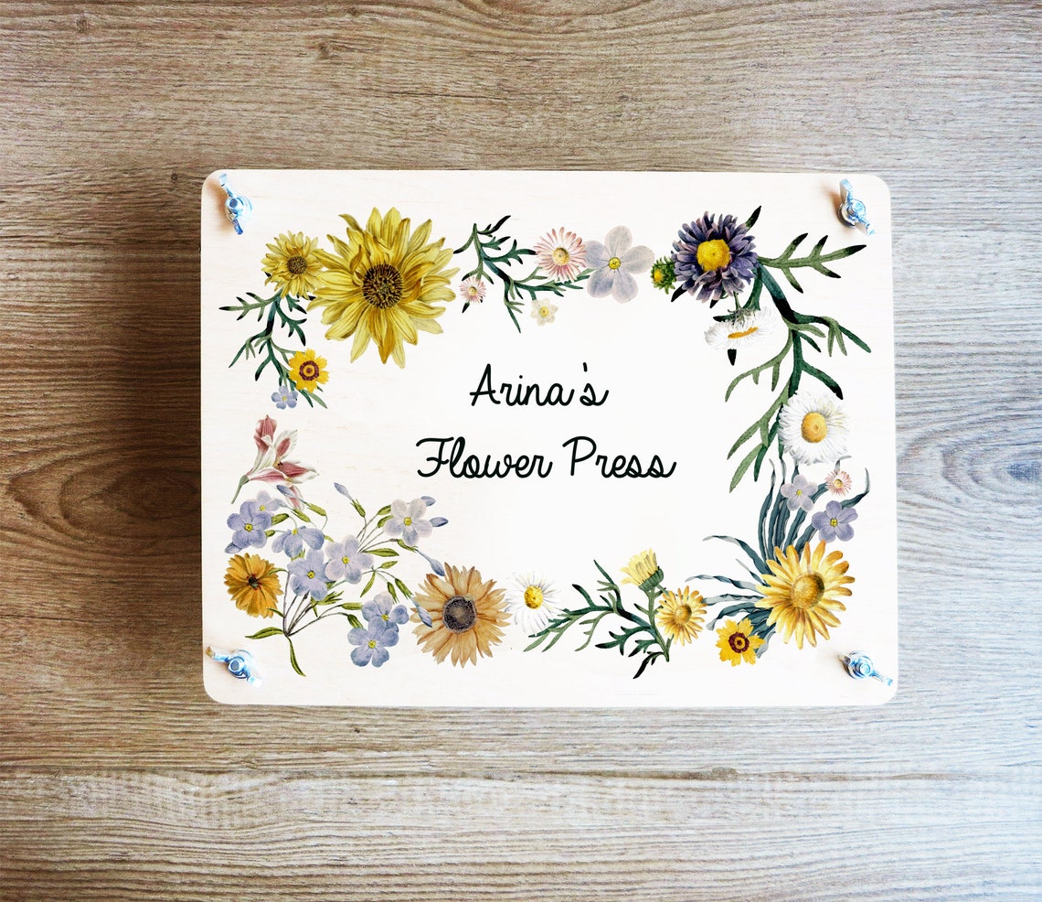 Sunflower flower press Botanical Flower Press Personalized | Etsy