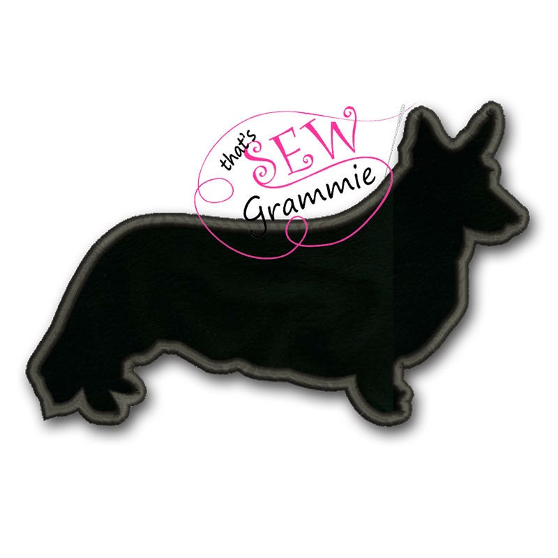 Corgi CWC Silhouette Applique Design | Etsy