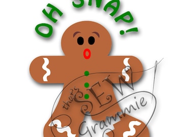 Oh Snap Gingerbread Man Cut File SVG, EPS and DXF - Etsy