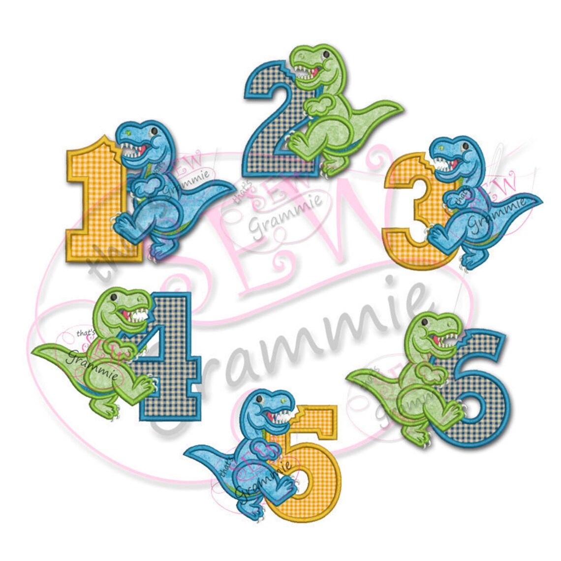 T Rex Complete Number Set 1-6 - Etsy