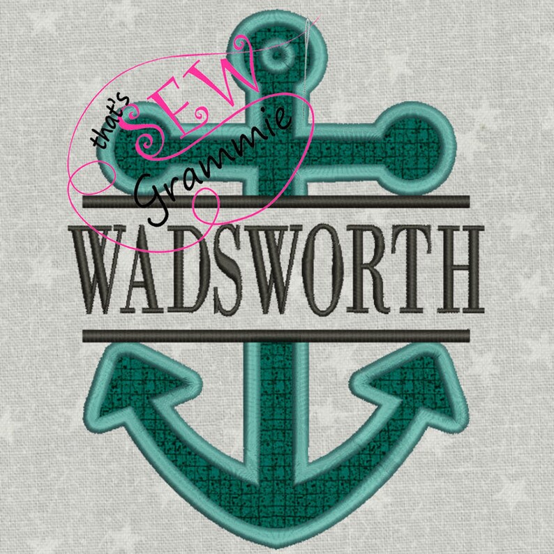 Split Anchor Applique | Etsy