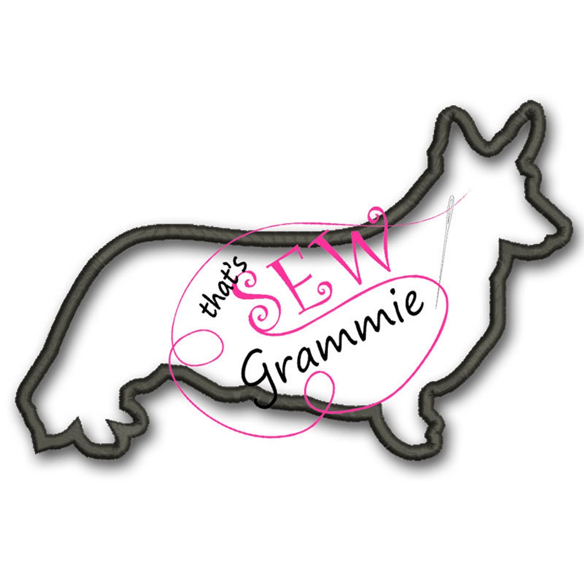 Corgi CWC Silhouette Applique Design | Etsy