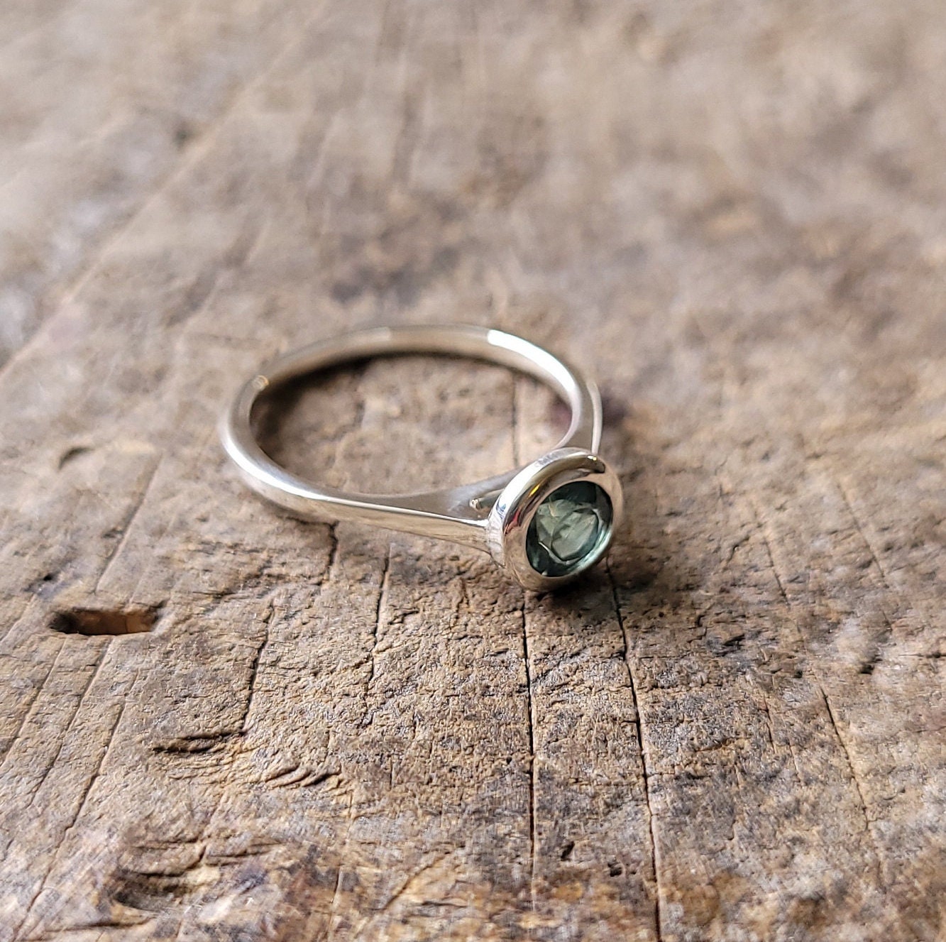 Light Blue Grey Tourmaline Ring in Sterling Silver *size 6 1/4* - Etsy