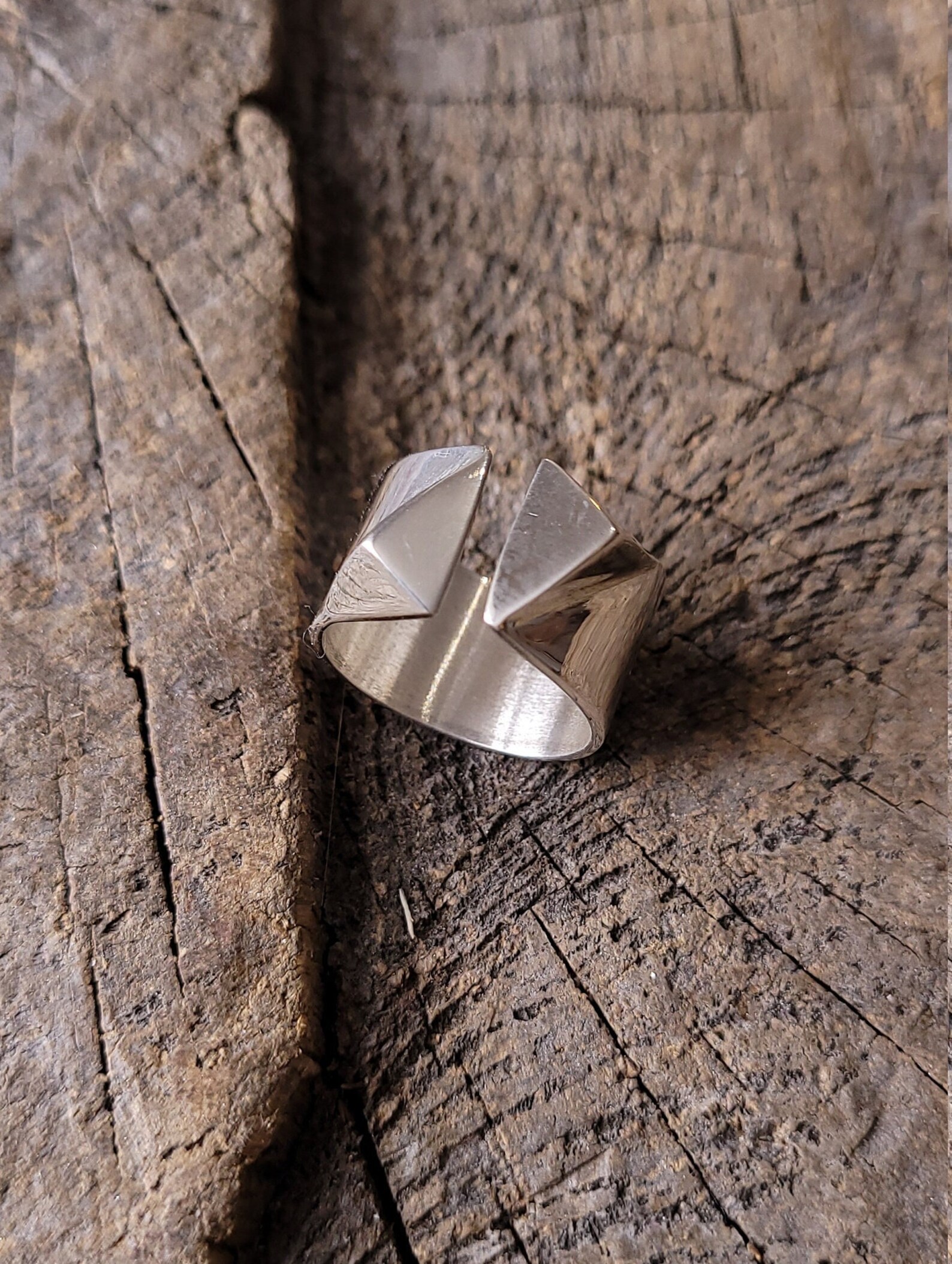 Minimalist Adjustable Sterling Silver Rebel Rebel Ring * Size 6 1/2 to ...