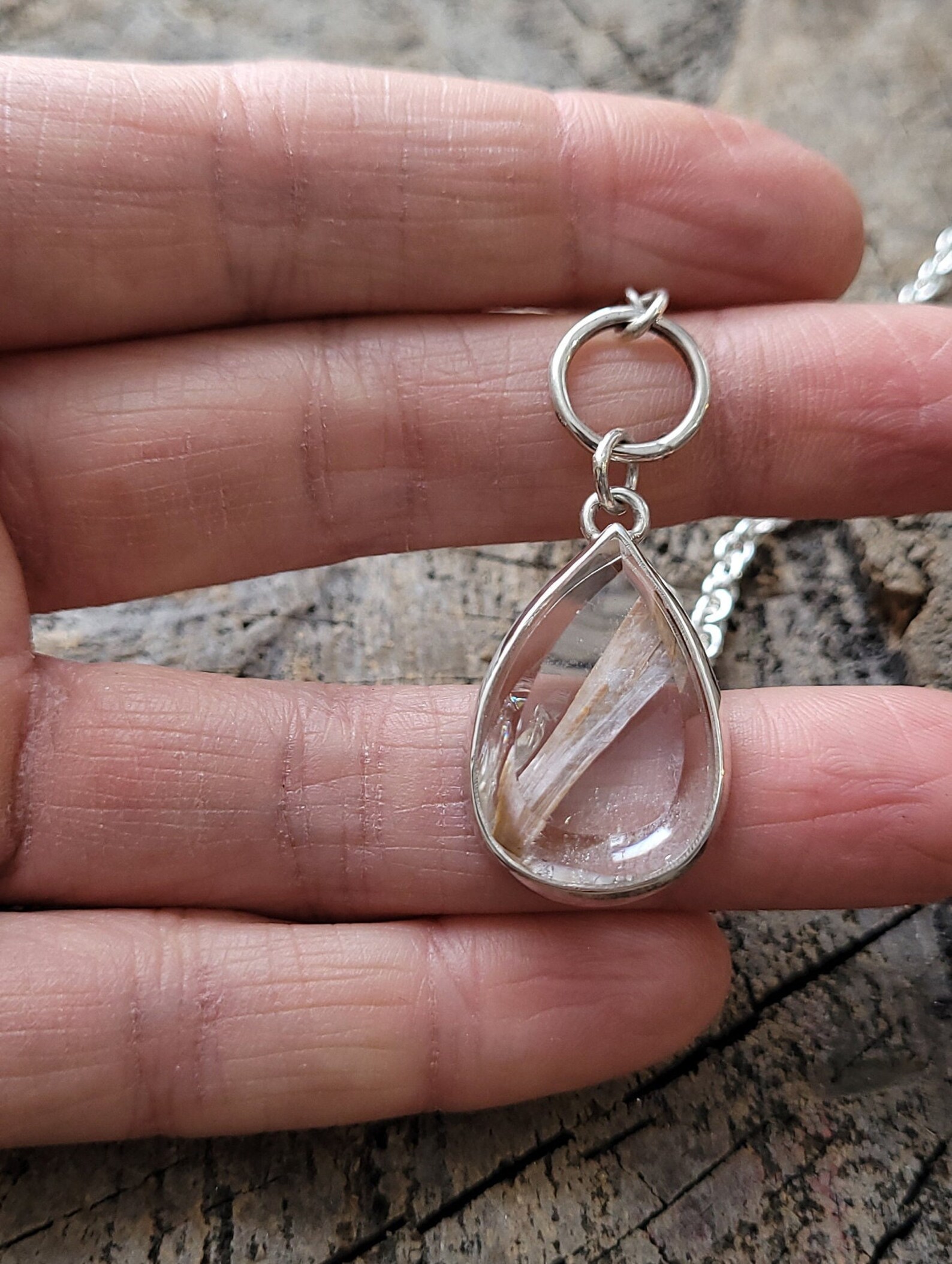 Brookite in Quartz Sterling Silver Toggle Style Statement Necklace - Etsy