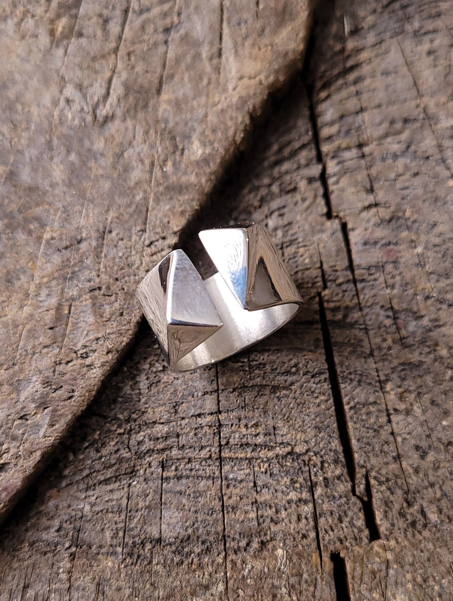 Minimalist Adjustable Sterling Silver Rebel Rebel Ring * Size 6 1/2 to ...