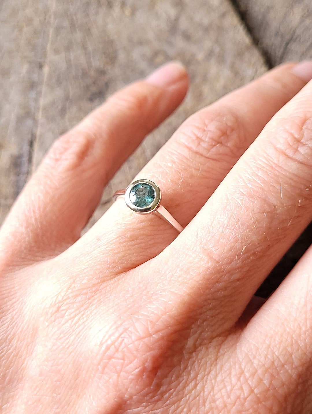 Light Blue Grey Tourmaline Ring in Sterling Silver *size 6 1/4* - Etsy