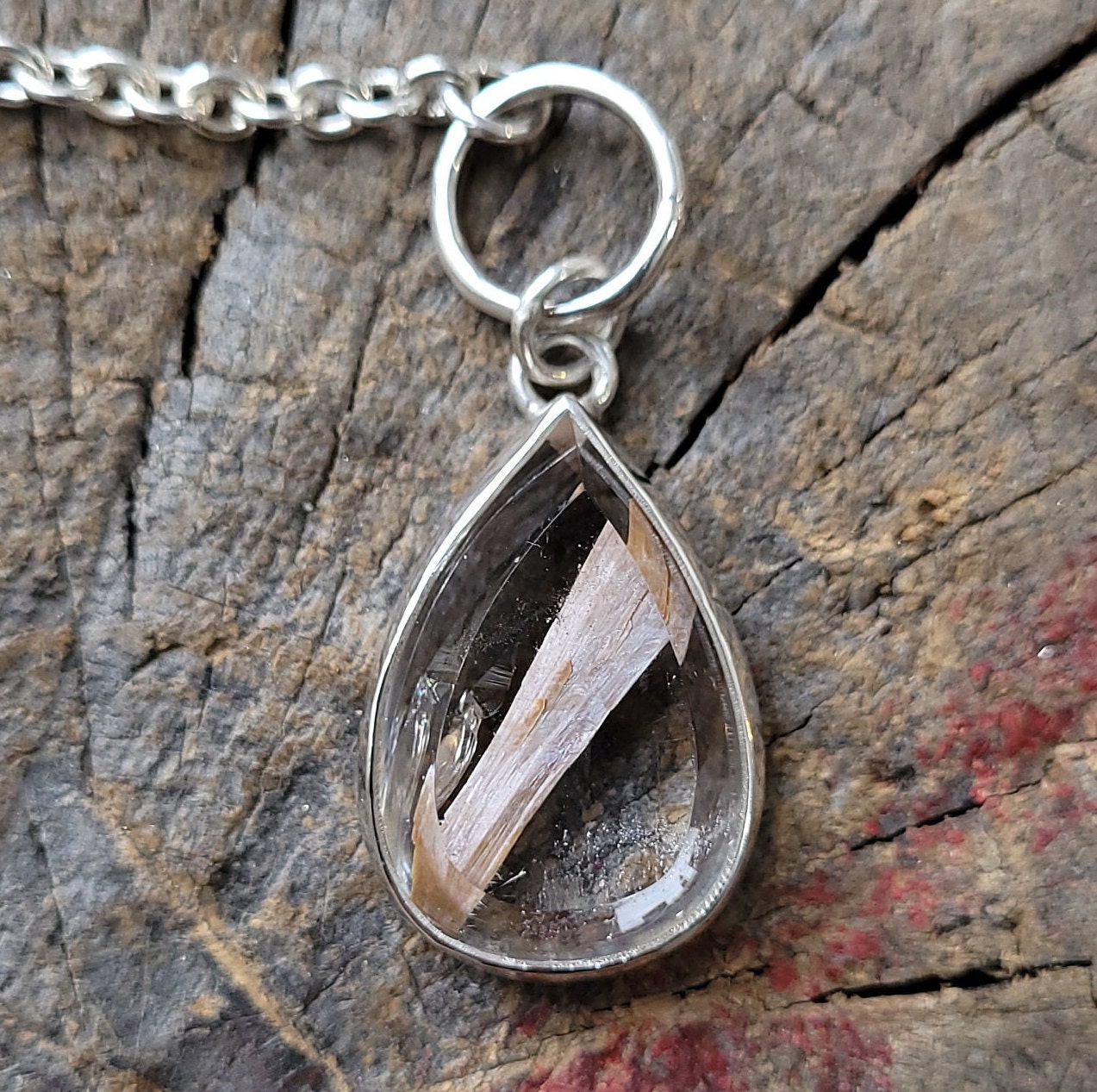Brookite in Quartz Sterling Silver Toggle Style Statement Necklace - Etsy