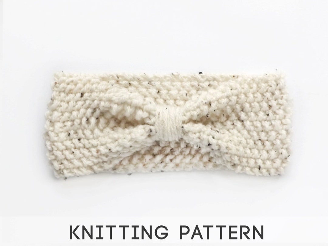Bow Headband PDF Knitting Pattern | Knit Headwarmer Digital Pattern ...