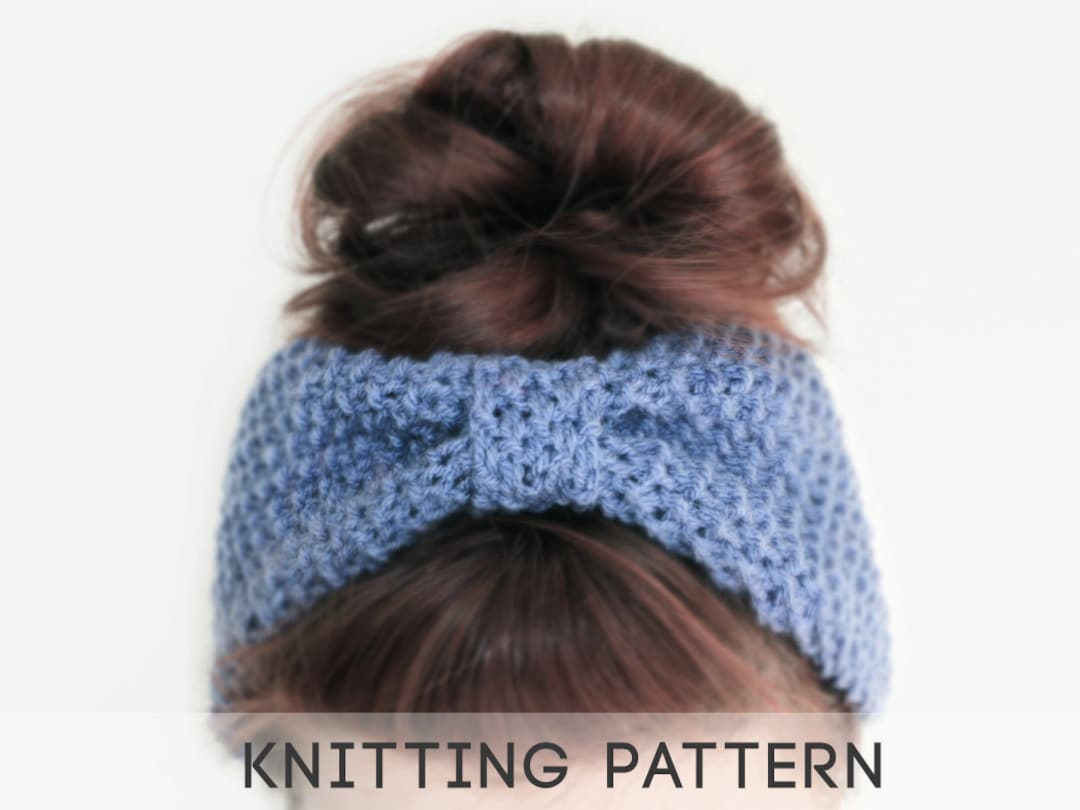Bow Headband Knitting Pattern PDF | Knit Turban Headwrap Pattern ...