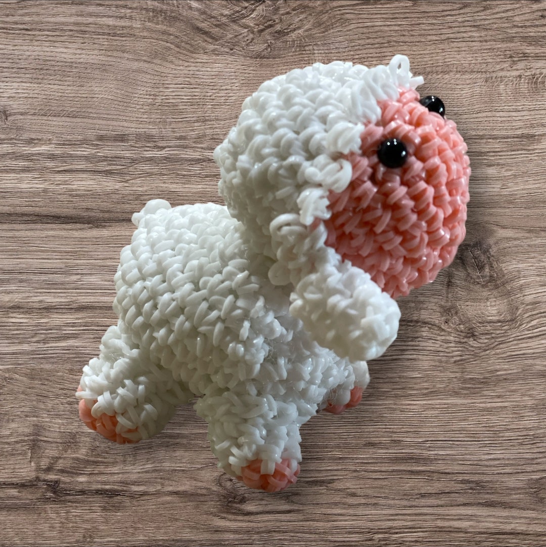 Sheep Lamb Rainbow Loom Band Loomigurumi 3D Rubber Band Crochet Squishy ...