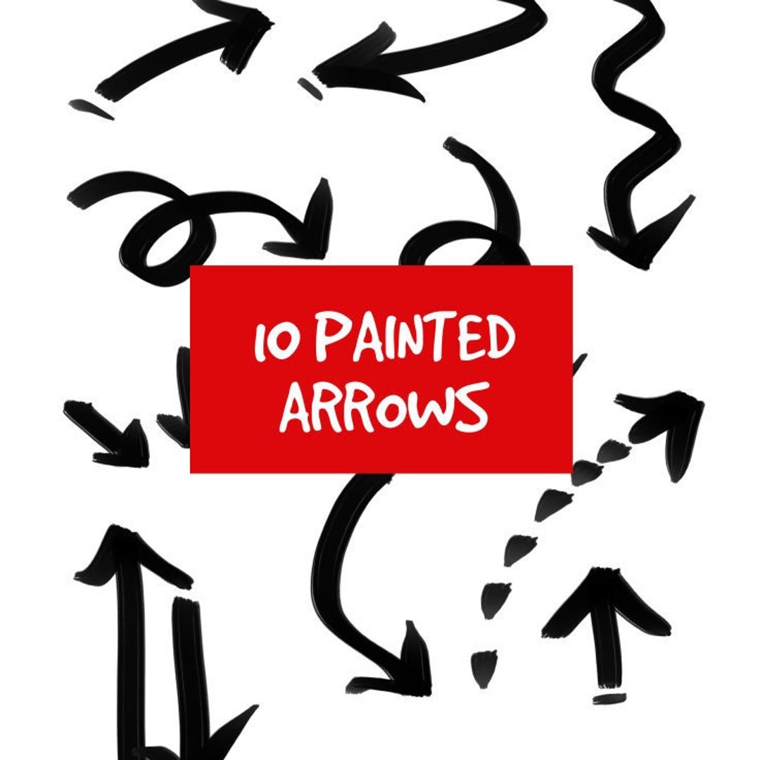 Painted Arrows Clipart Set: 10 PNG & JPG Graphics (digital Download) - Etsy