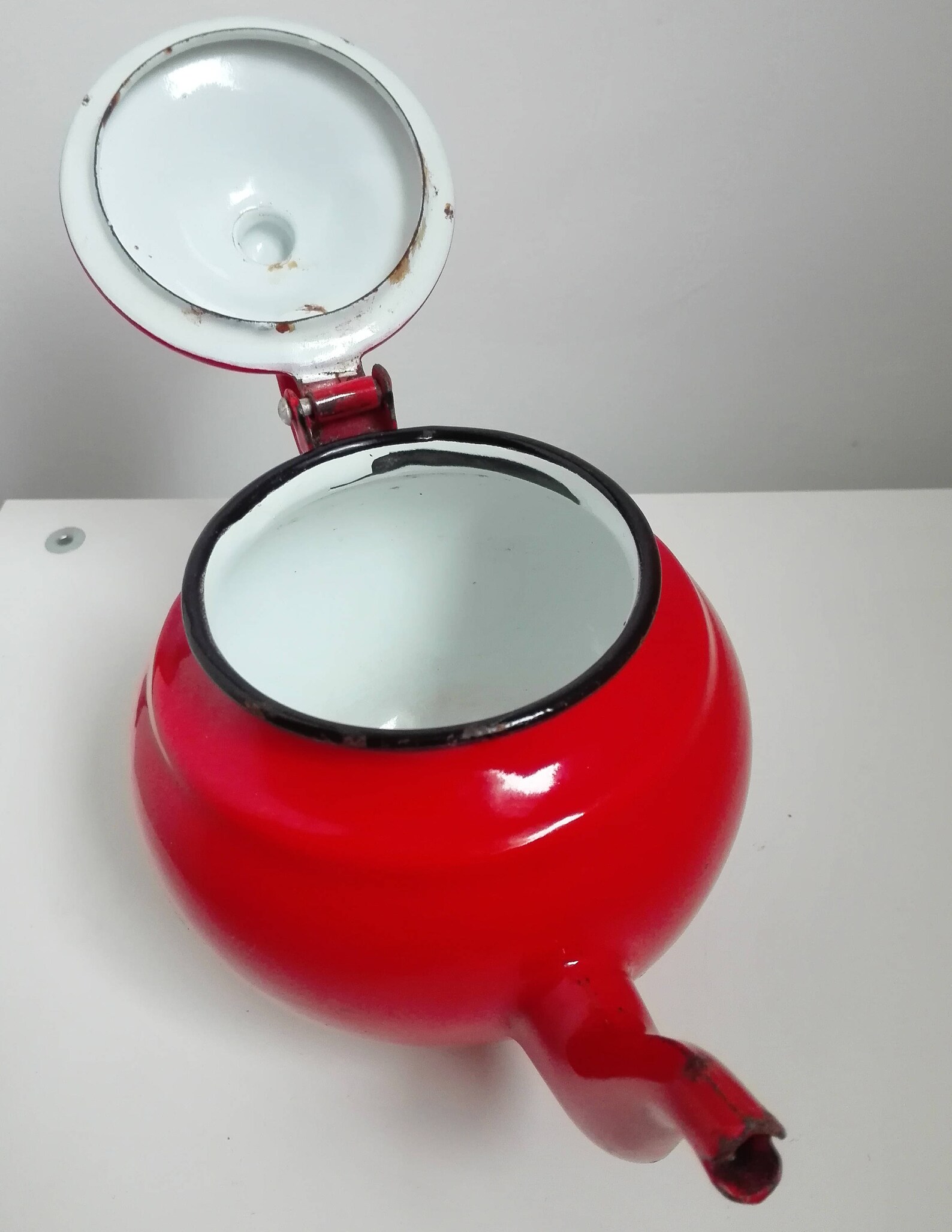 Vintage Retro Romanian Enamel Tea Coffee Red Kettle Witchy - Etsy