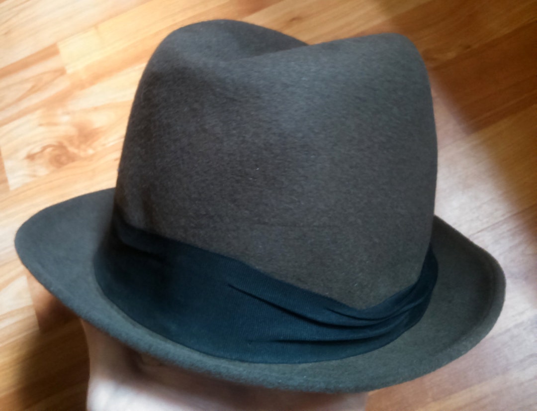 Vintage Man Men Hat Brown Fedora Tonak Silk ? Lining Czechoslovakia ...