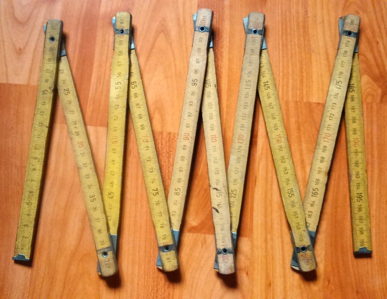 Rare Vintage Extension Wood Ruler Centimeter Geometry Measuring ...