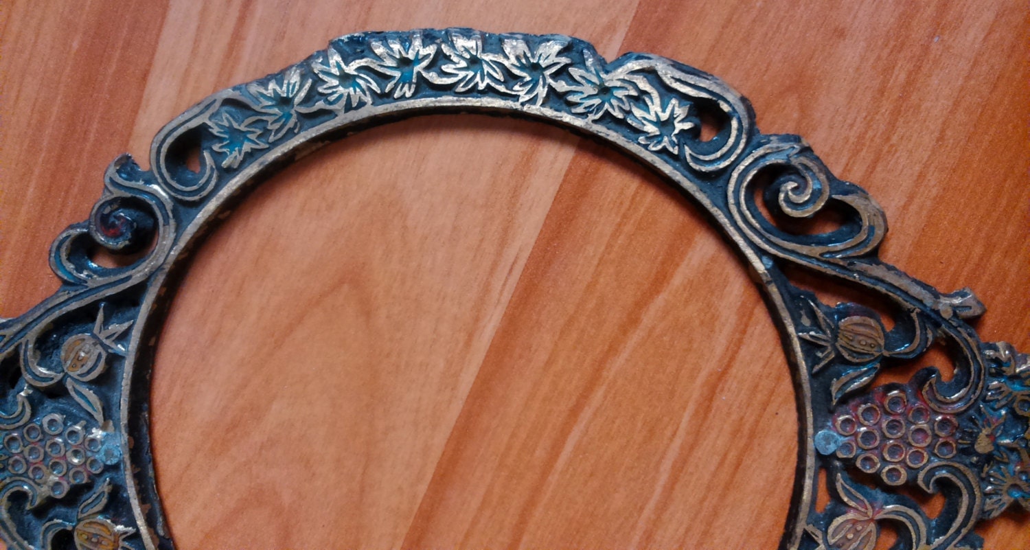 Antique Ornate Metal Carved Details Frame Industrial Home - Etsy