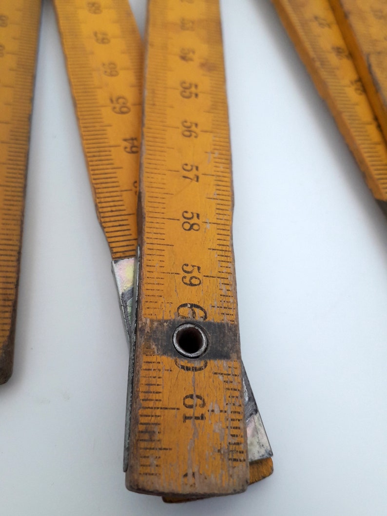 Vintage Extension Metal and Wood Rulers 100 Centimeters, Geometry ...