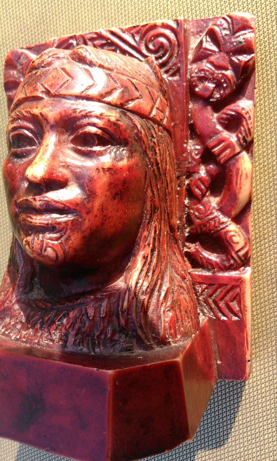 Vintage Resin Native American Indian Bust Statue Home Decor, Decorative ...