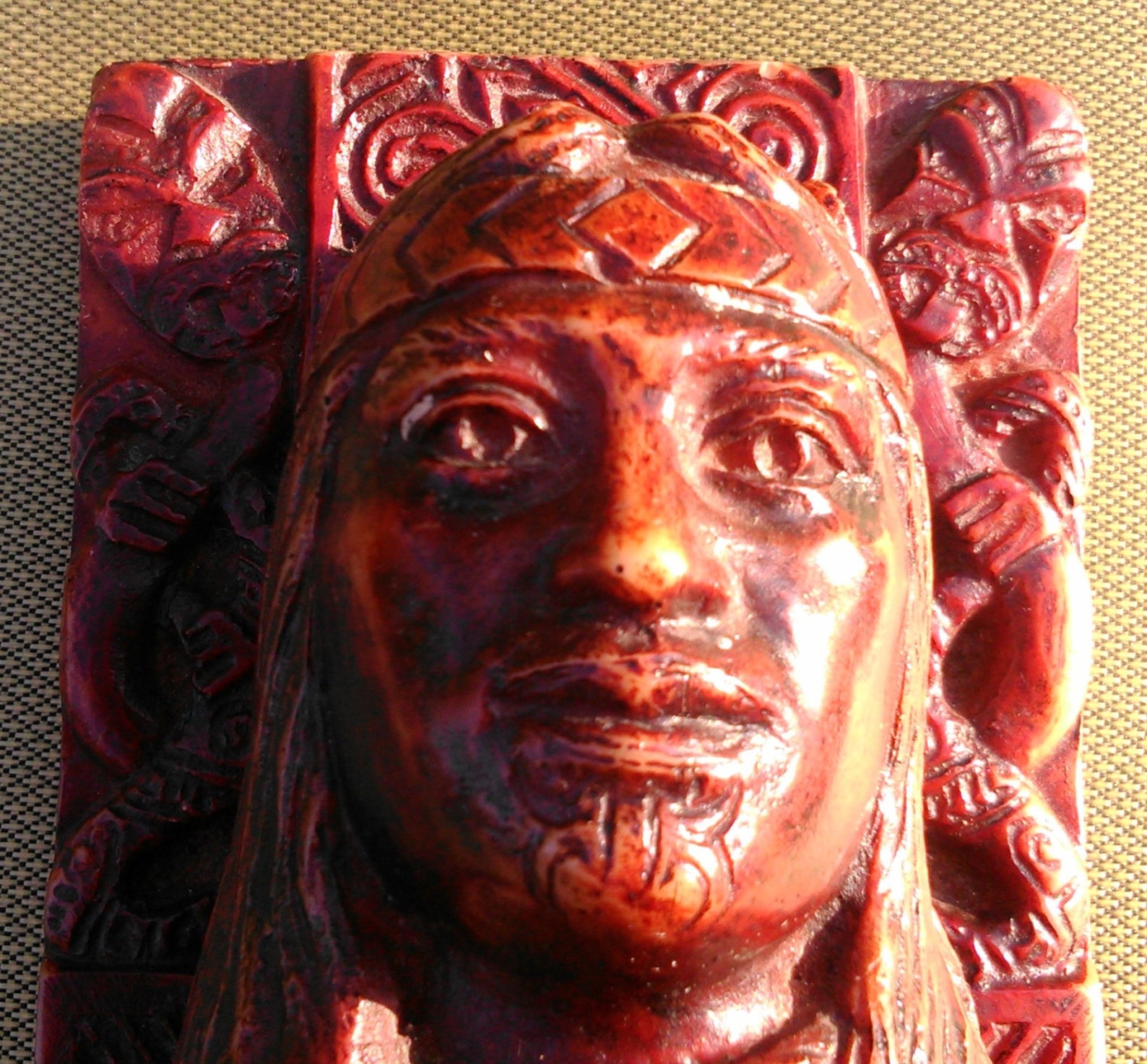 Vintage Resin Native American Indian Bust Statue Home Decor, Decorative ...