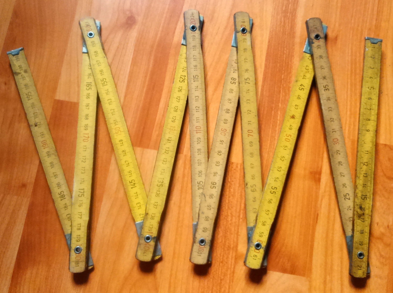 Rare Vintage Extension Wood Ruler Centimeter Geometry Measuring ...