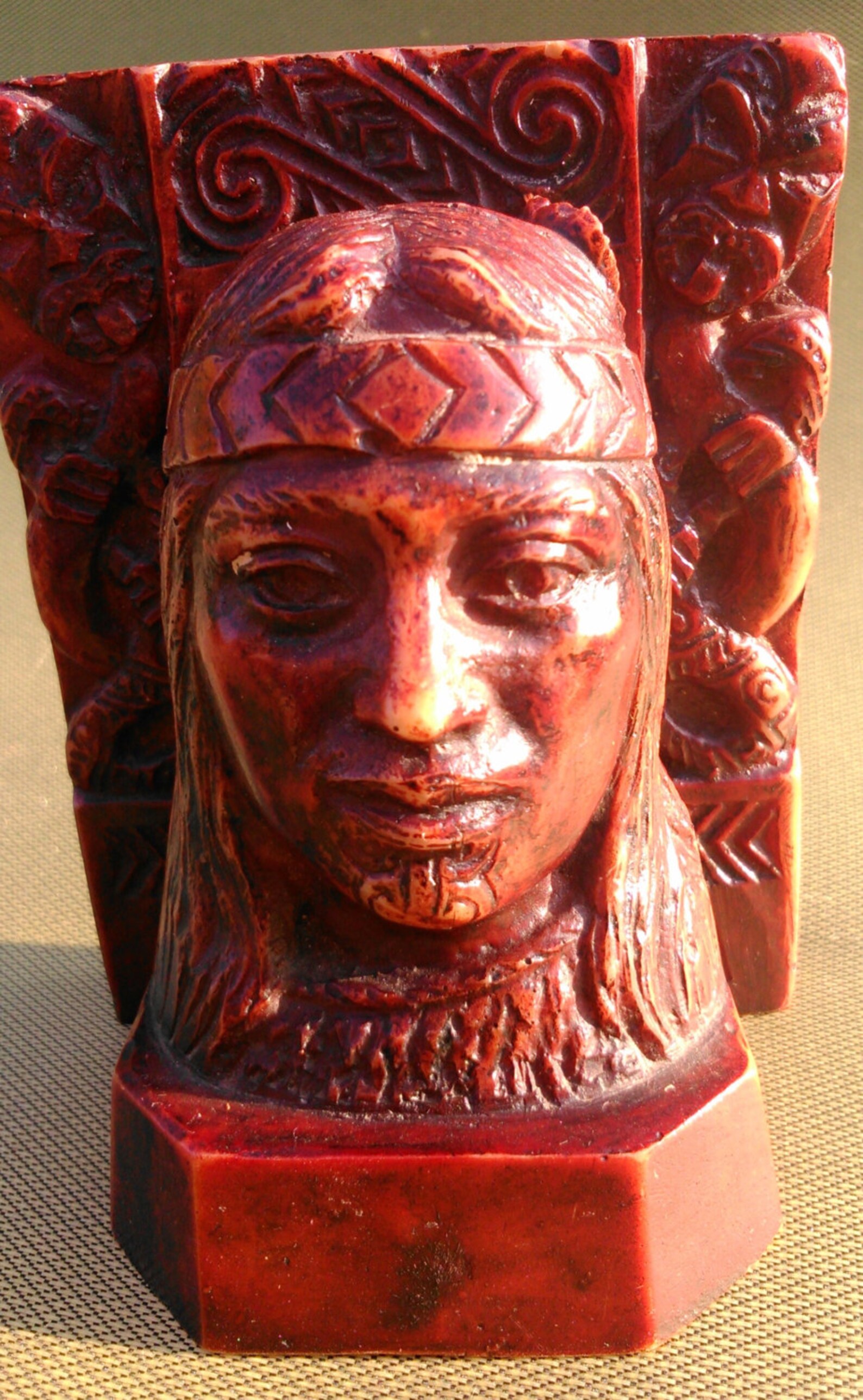 Vintage Resin Native American Indian Bust Statue Home Decor, Decorative ...