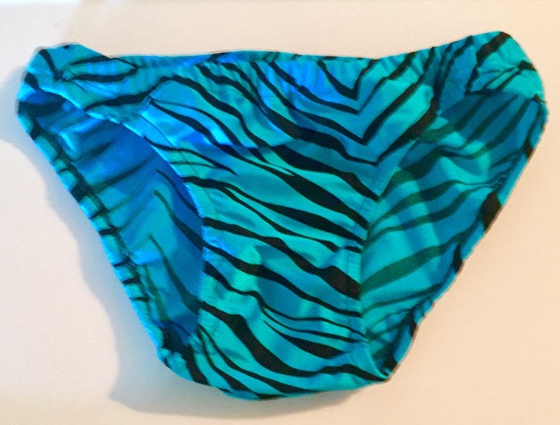 Swimwear Teal Blue Zebra Tiger Stripe Mens Bikini Brief. - Etsy