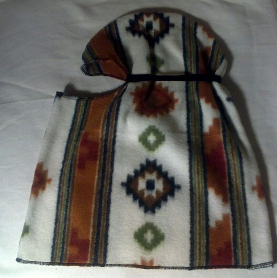 White South Western Print Design Polar Fleece Mask Hat Hood - Etsy