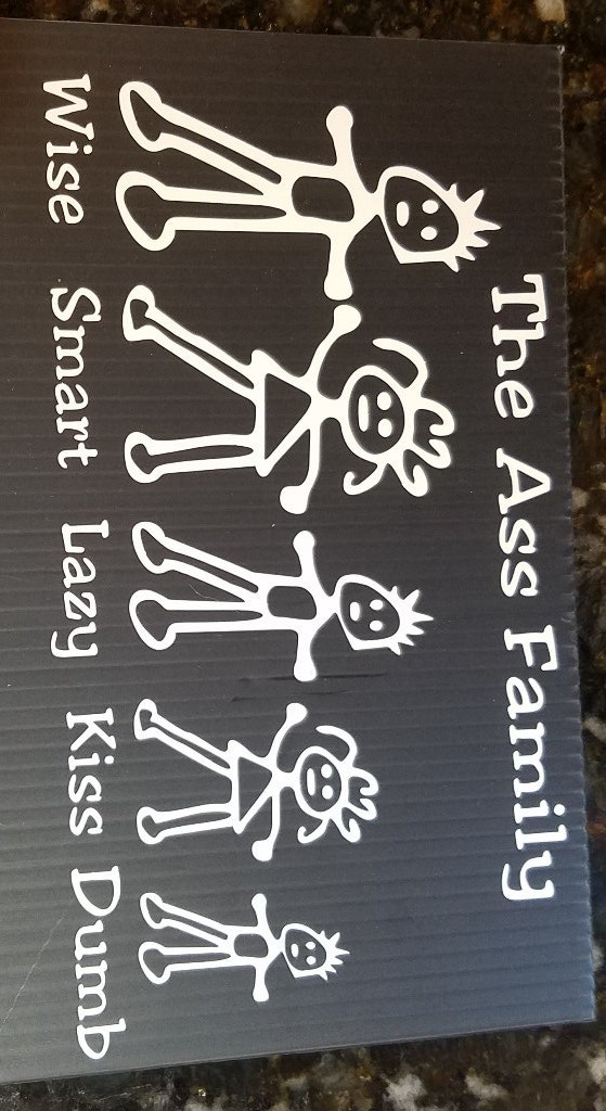 Ass Family Decal funny decal smart ass window decal | Etsy