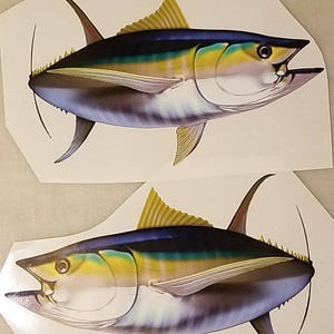 High Resolution Yellowfin Tuna Decal, Yellowfin Tuna Sticker, Boat ...