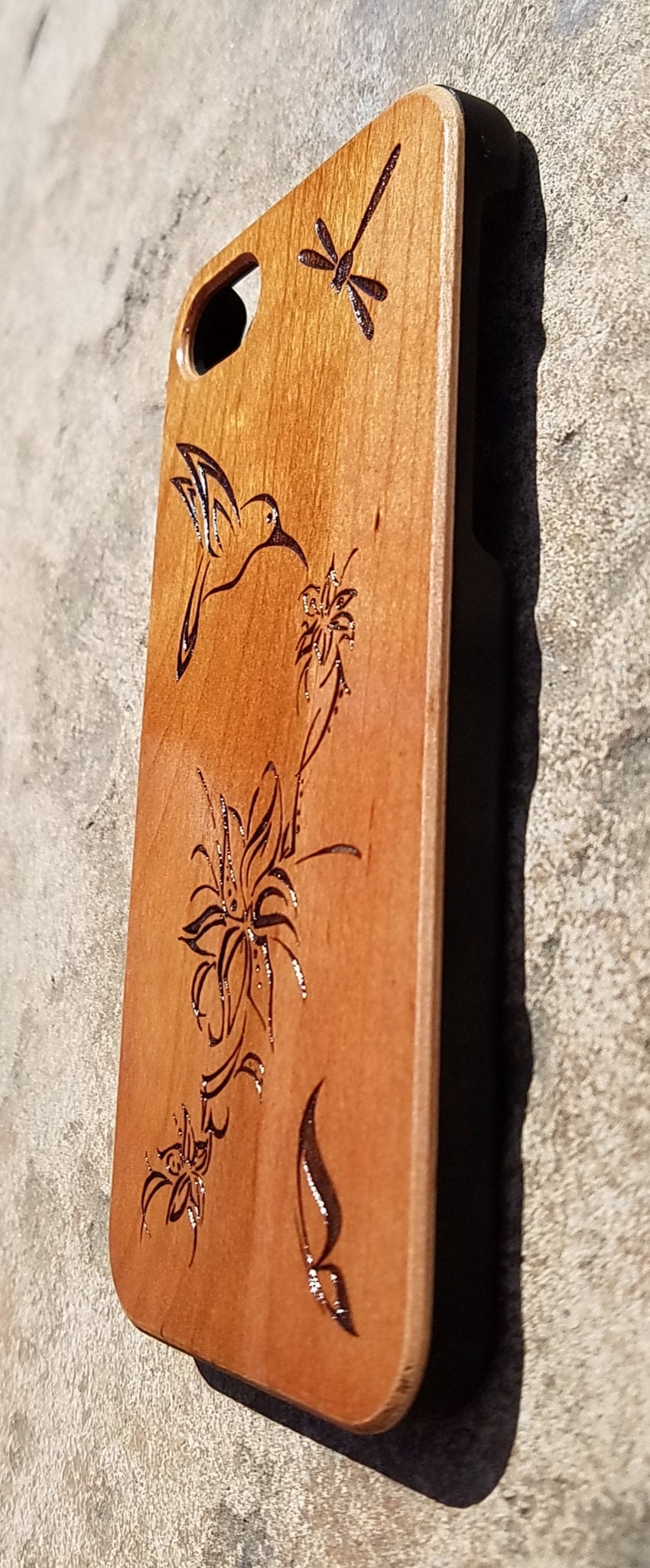 Laser Engraved Phone Case, Hummingbird Art, Butterfly, Dragon Fly ...