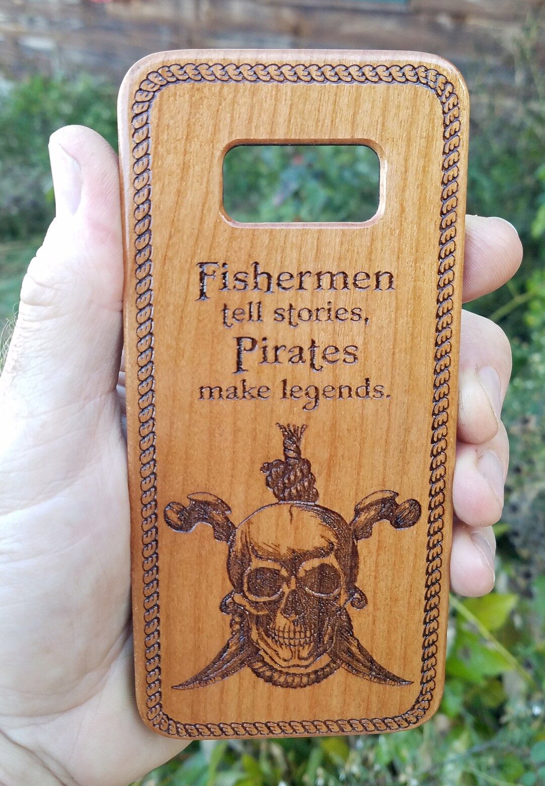 Laser Engraved Pirate Phone Case, iPhone 14, 15, 16, 17 Case, Samsung ...