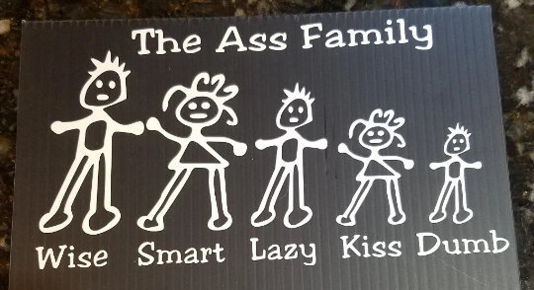 Ass Family Decal, Funny Decal, Smart Ass, Window Decal, Sticker - Etsy