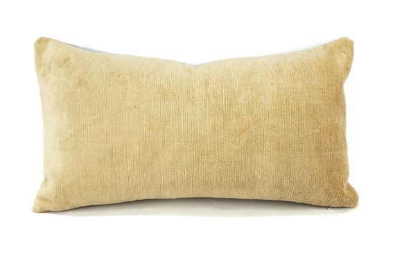 F. Schumacher Antique Linen Velvet in Natural Lumbar Pillow | Etsy