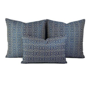 Blue Greek Key Pillow Cover: Kravet Livorno Capri, 20" X 20" - Etsy