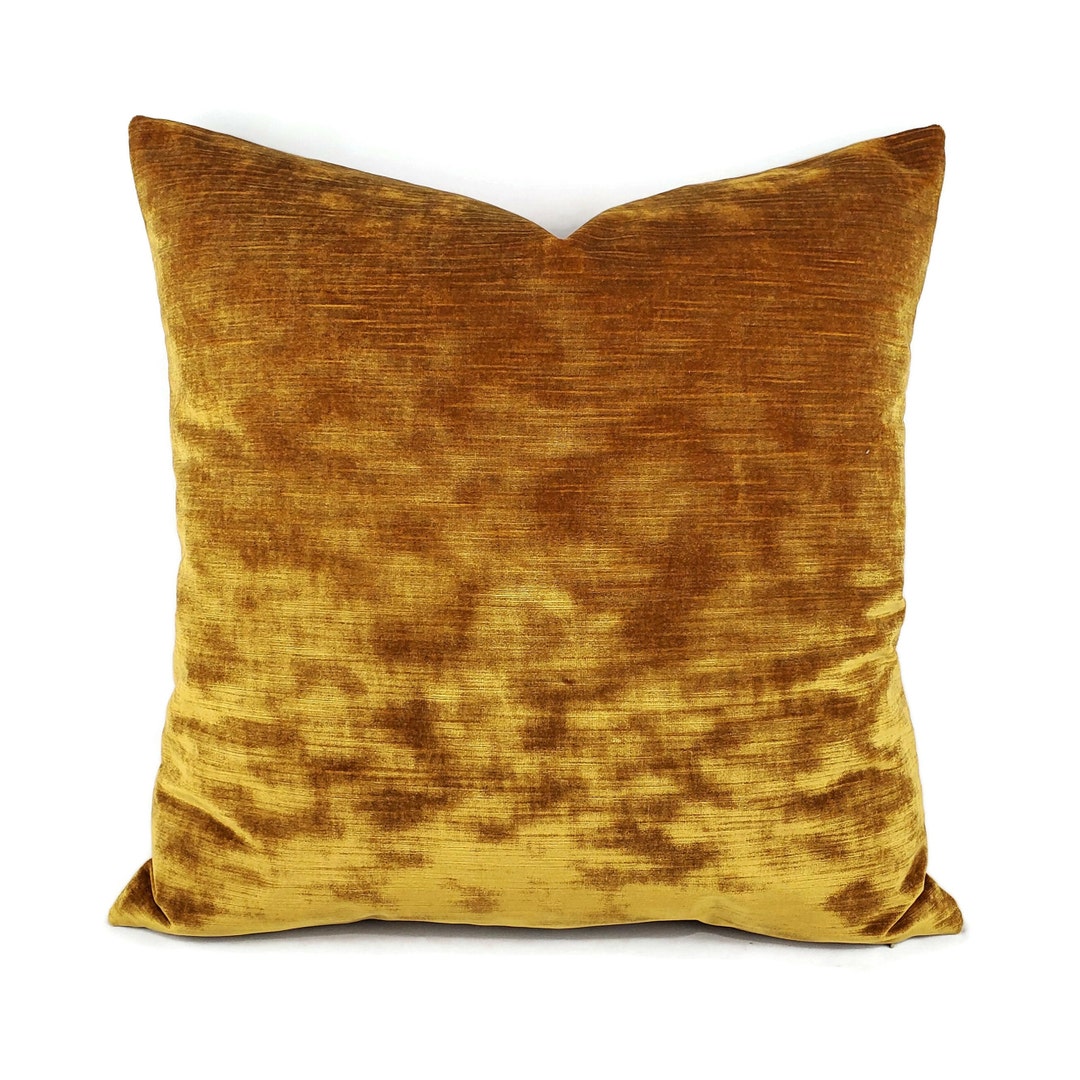 Antique Gold Velvet Pillow Cover: Kravet Chic Velour, 20" X 20" - Etsy