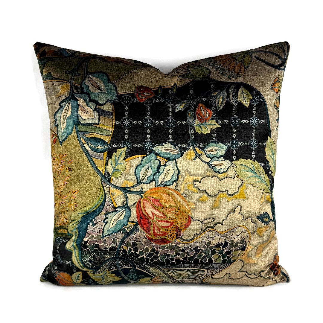 Osborne and Little Hartfield Velvet in Mallard Pillow Cover - 20" X 20 ...