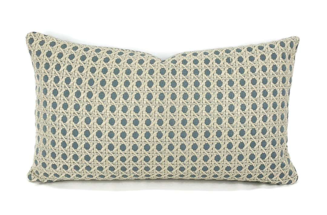 Brunschwig & Fils Monterey Woven Texture in Baltic Lumbar Pillow Cover ...