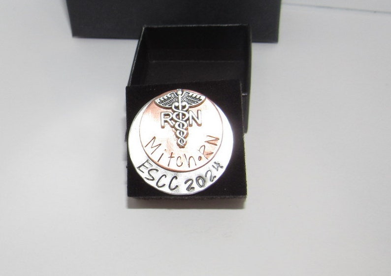 Nursing Graduation Pin, Nurse Pinning Gift LPN or RN, Hand Stamped ...