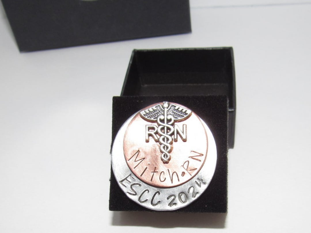 Nursing Graduation Pin, Nurse Pinning Gift LPN or RN, Hand Stamped ...